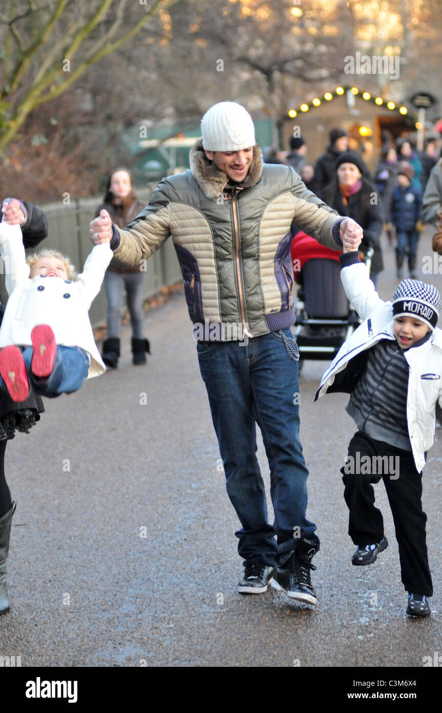 Peter Andre carrying Junior and Princess Tiaamii at 'Winter Wonderland ...