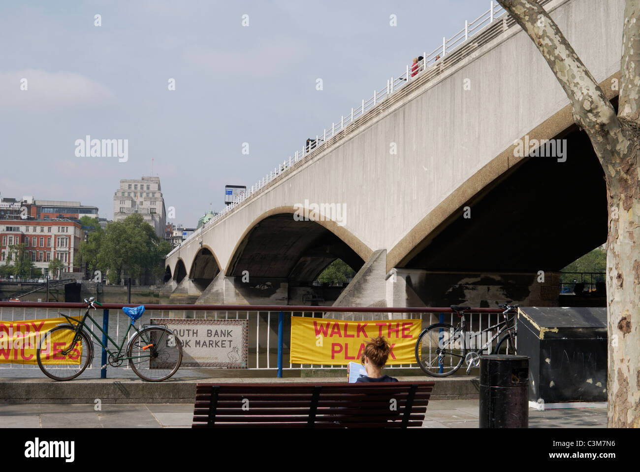 Waterloo Bridge over the River Thames. Viewed from South Bank ...