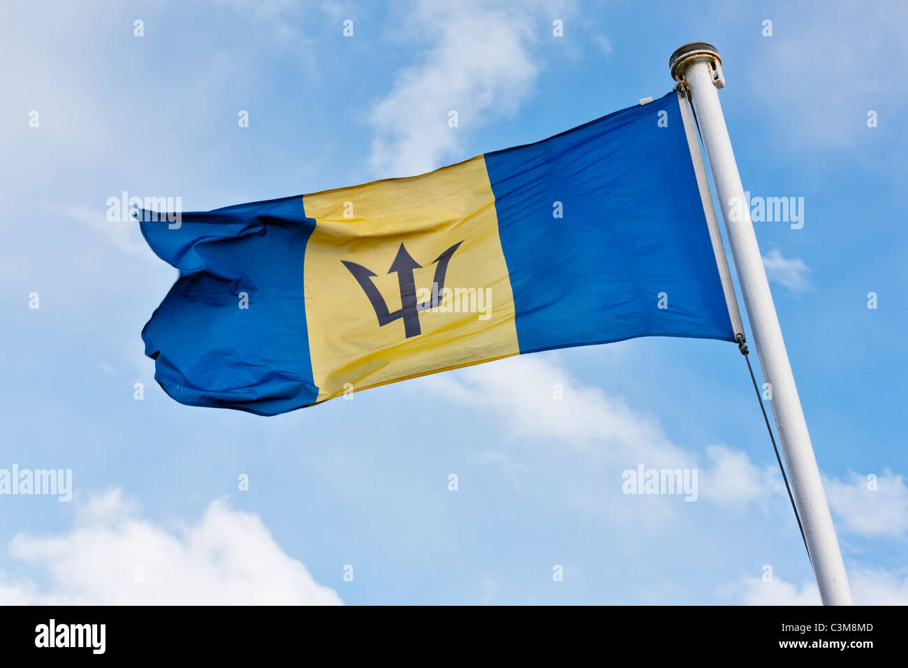 View of barbados flag Stock Photo - Alamy
