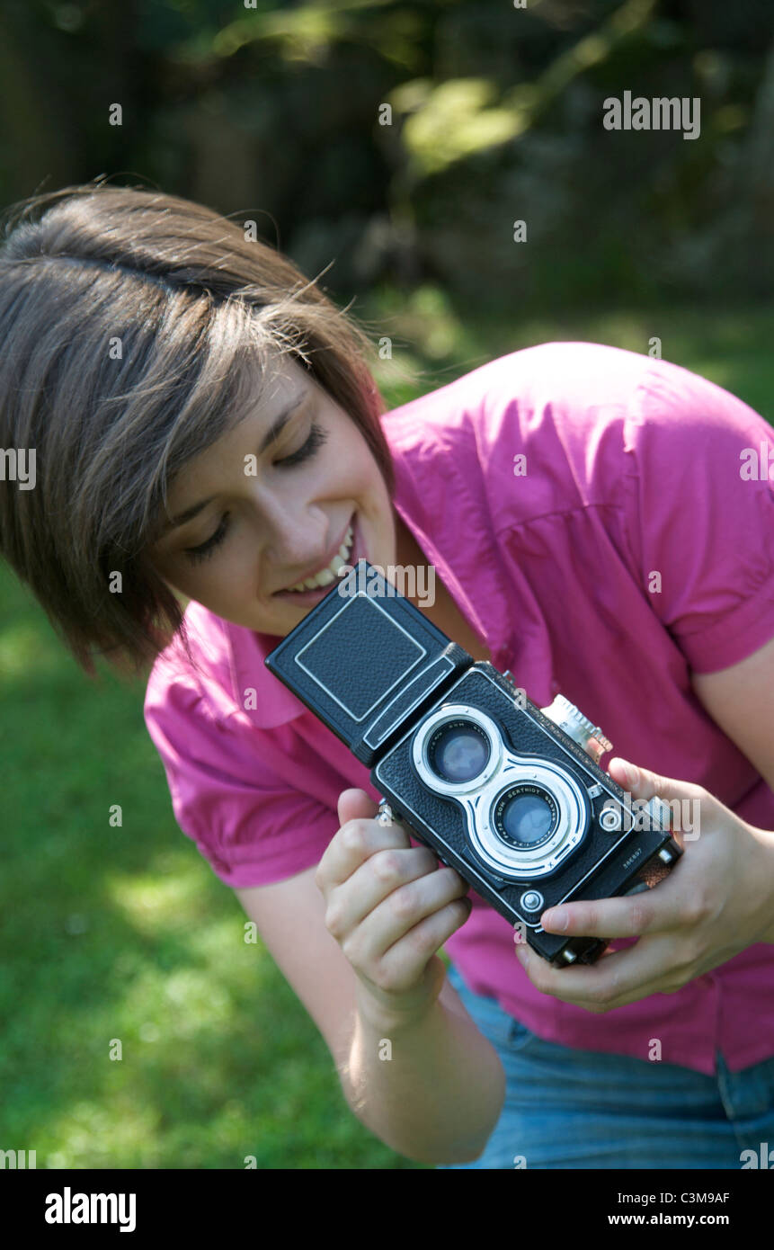 Female amateur photographer taking photograph hi-res stock photography ...