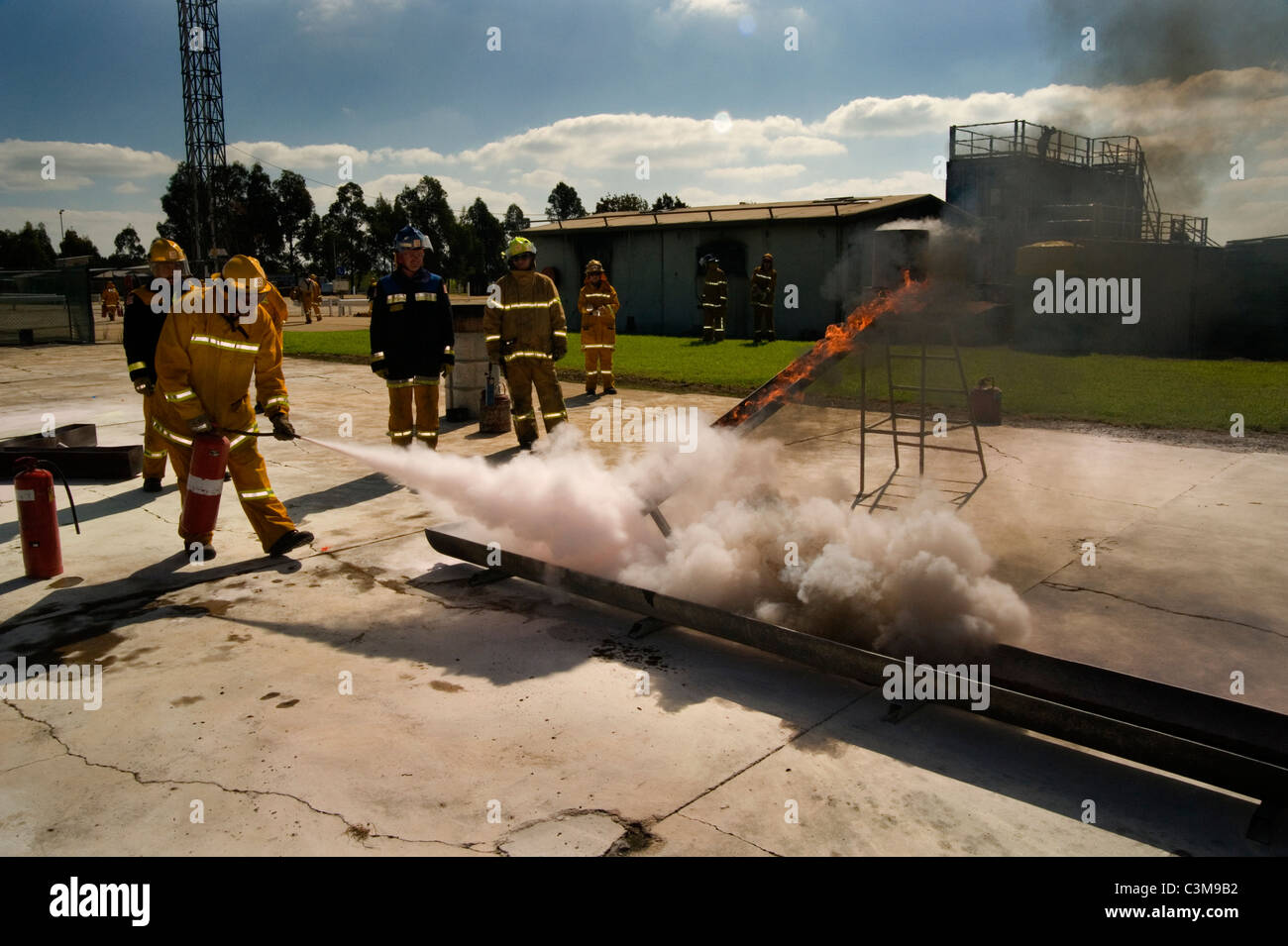 training fire fighting Stock Photo - Alamy