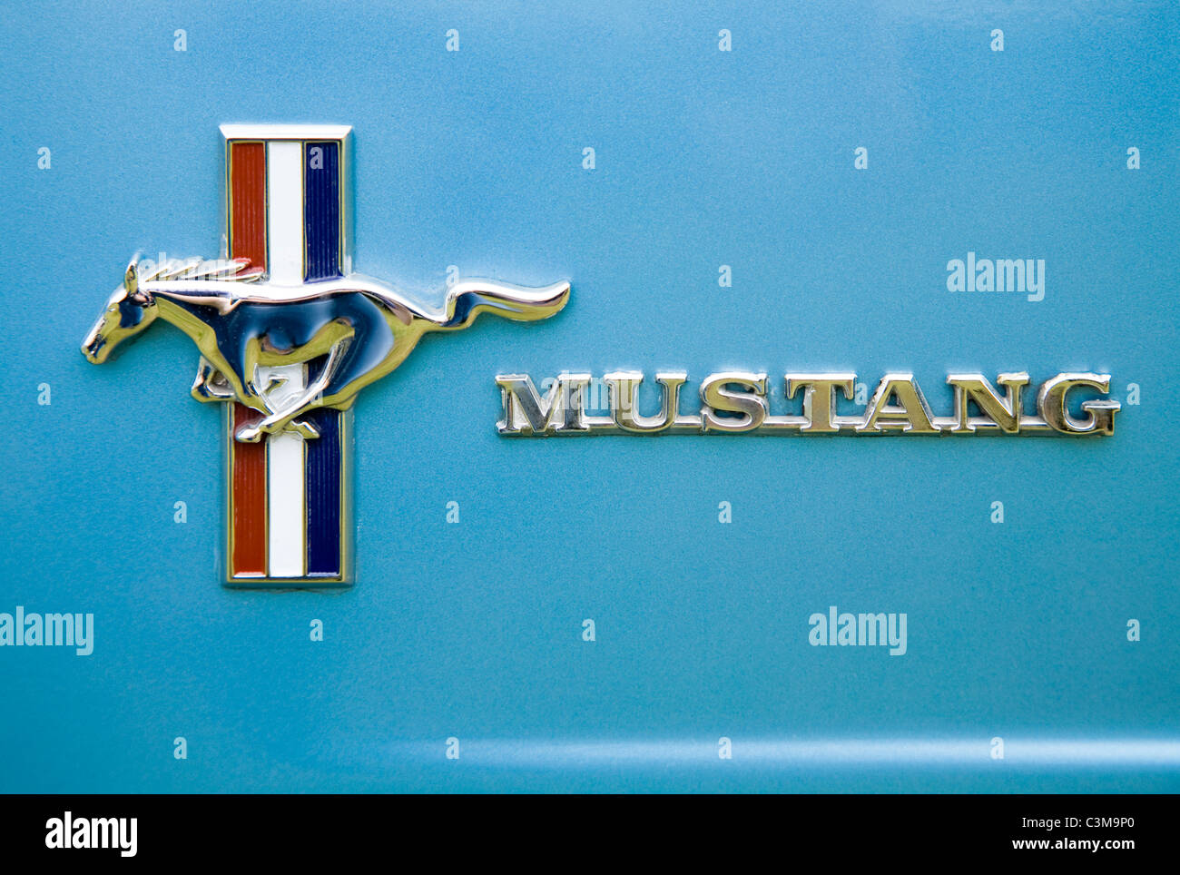 Car badge / logo / insignia on the side of a 'vintage' 1966 American ...