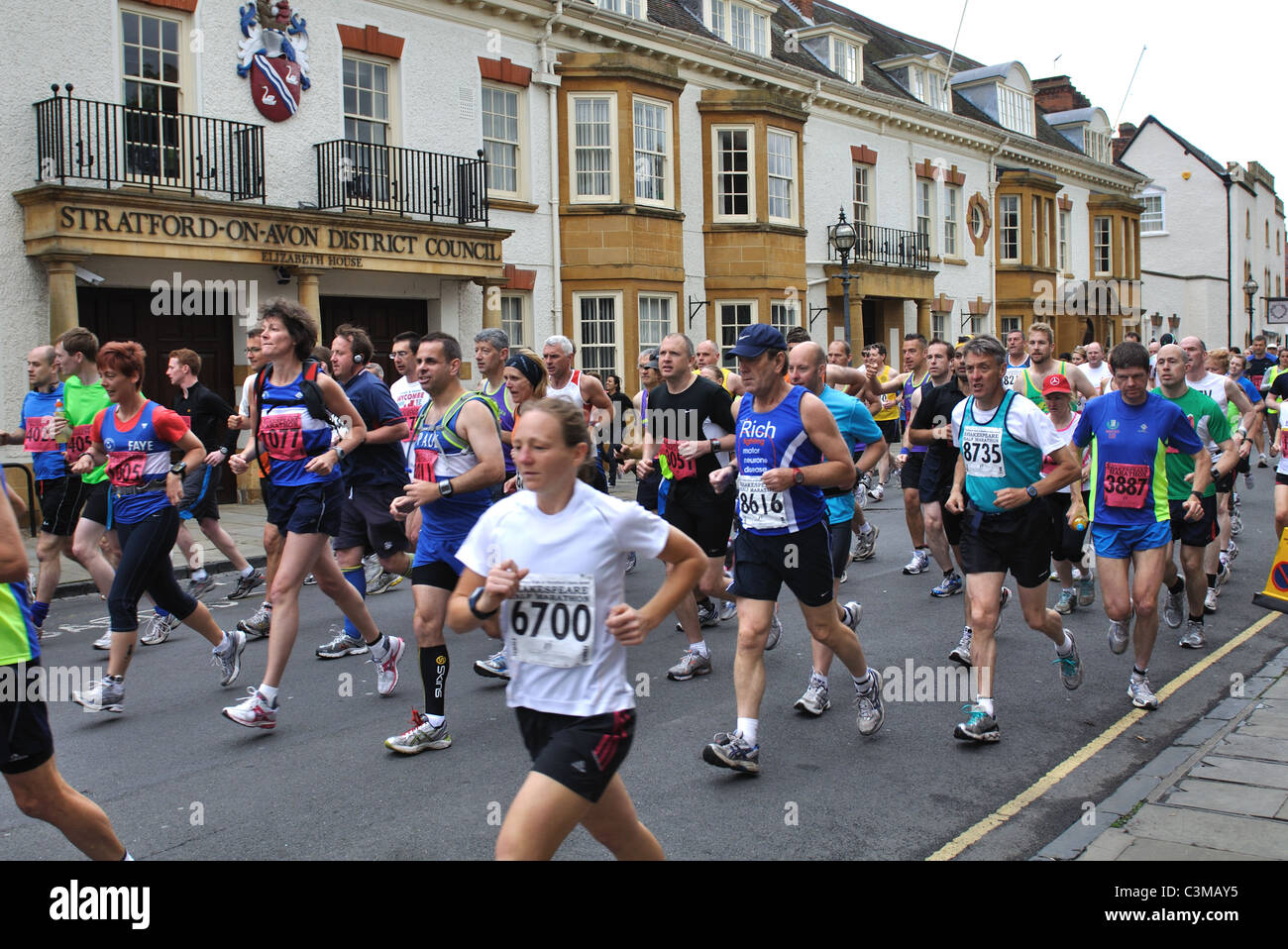 Runners in the Shakespeare Marathon and Half Marathon race Stock Photo ...