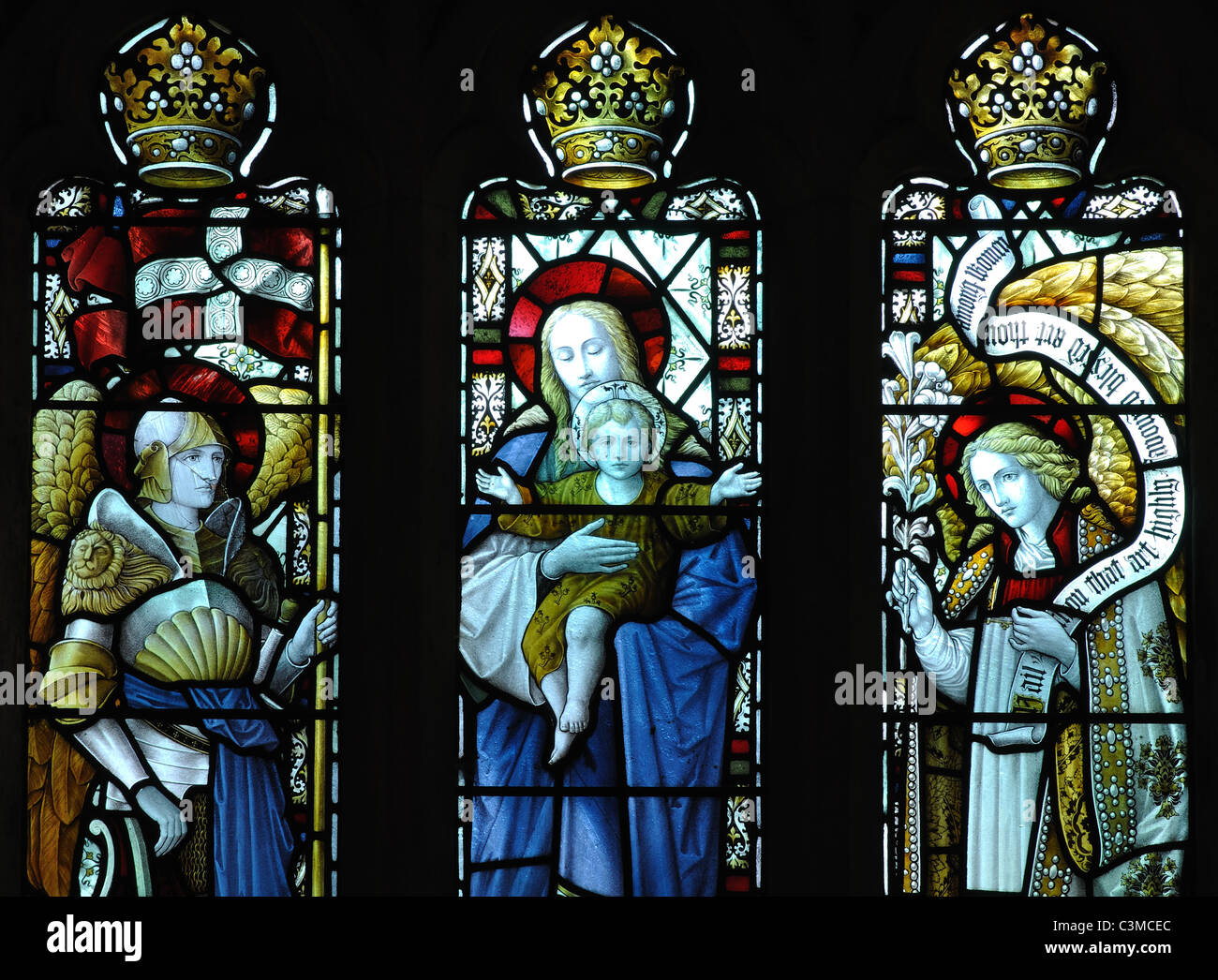 Stained glass in St. Michael and All Angels Church, Stanton ...