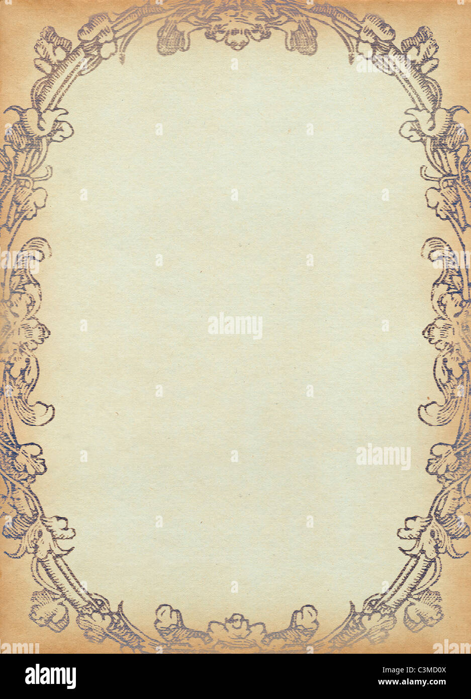 Vertical vintage floral frame Stock Photo - Alamy