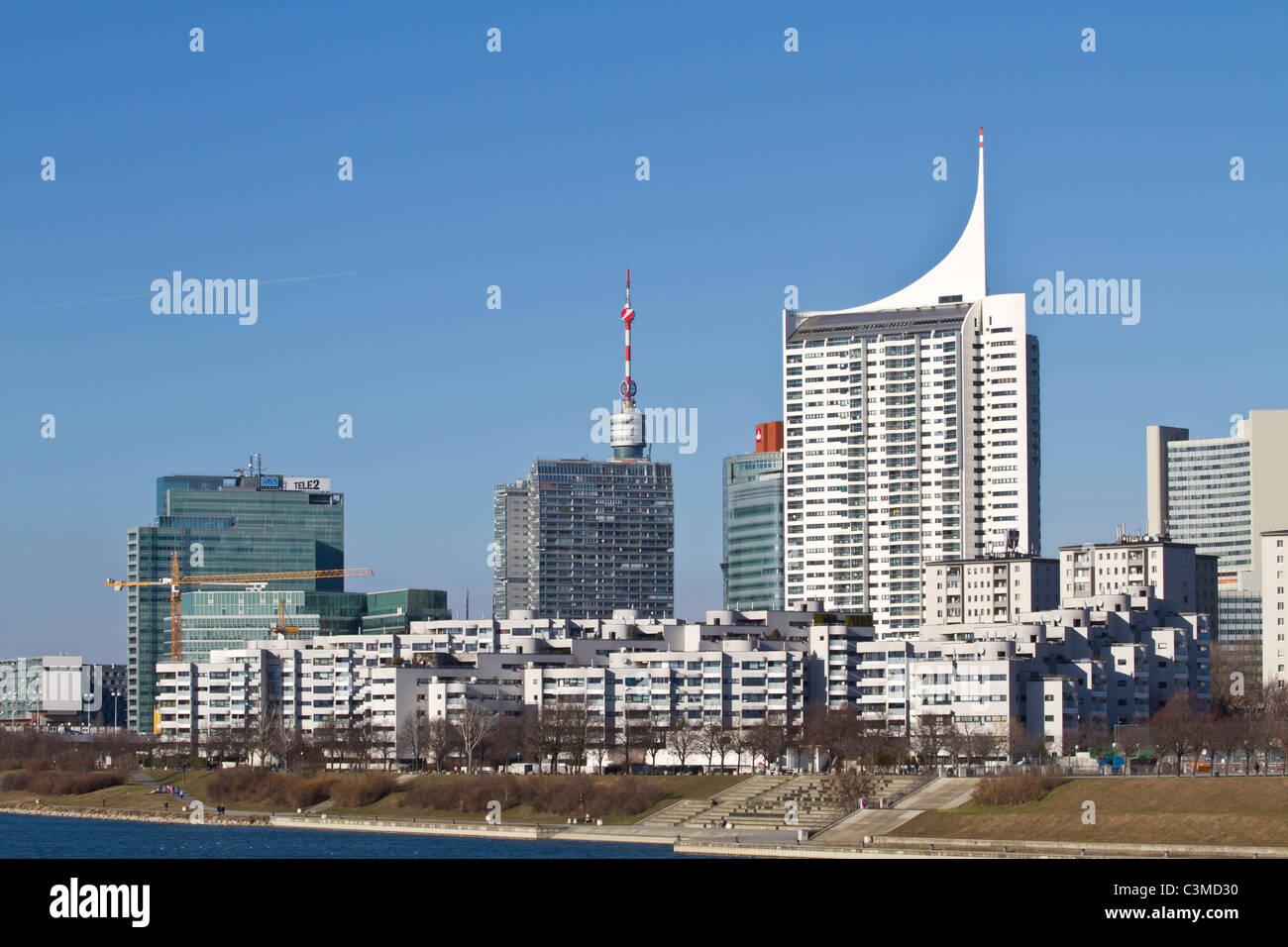 Austria, Vienna, Donauturm, View of skyline and tower Stock Photo - Alamy