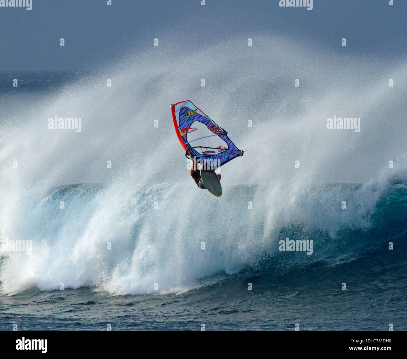 Extreme windsurfing at Ho'okipa, Maui, Hawaii Stock Photo - Alamy