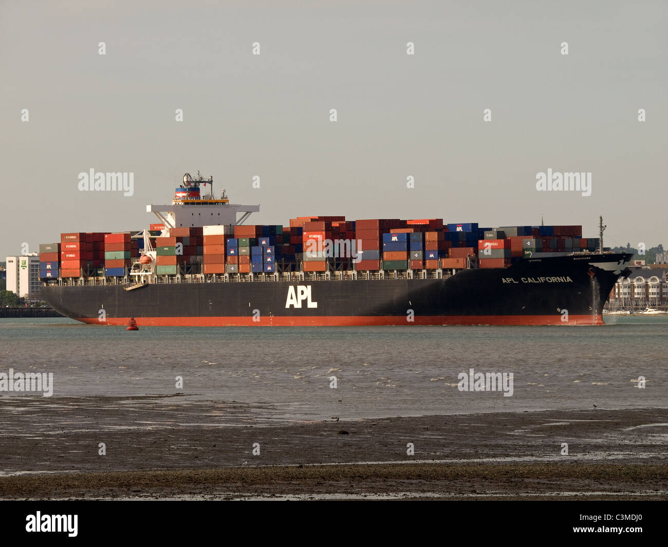 Container ship APL California leaving Southampton Hampshire England UK ...