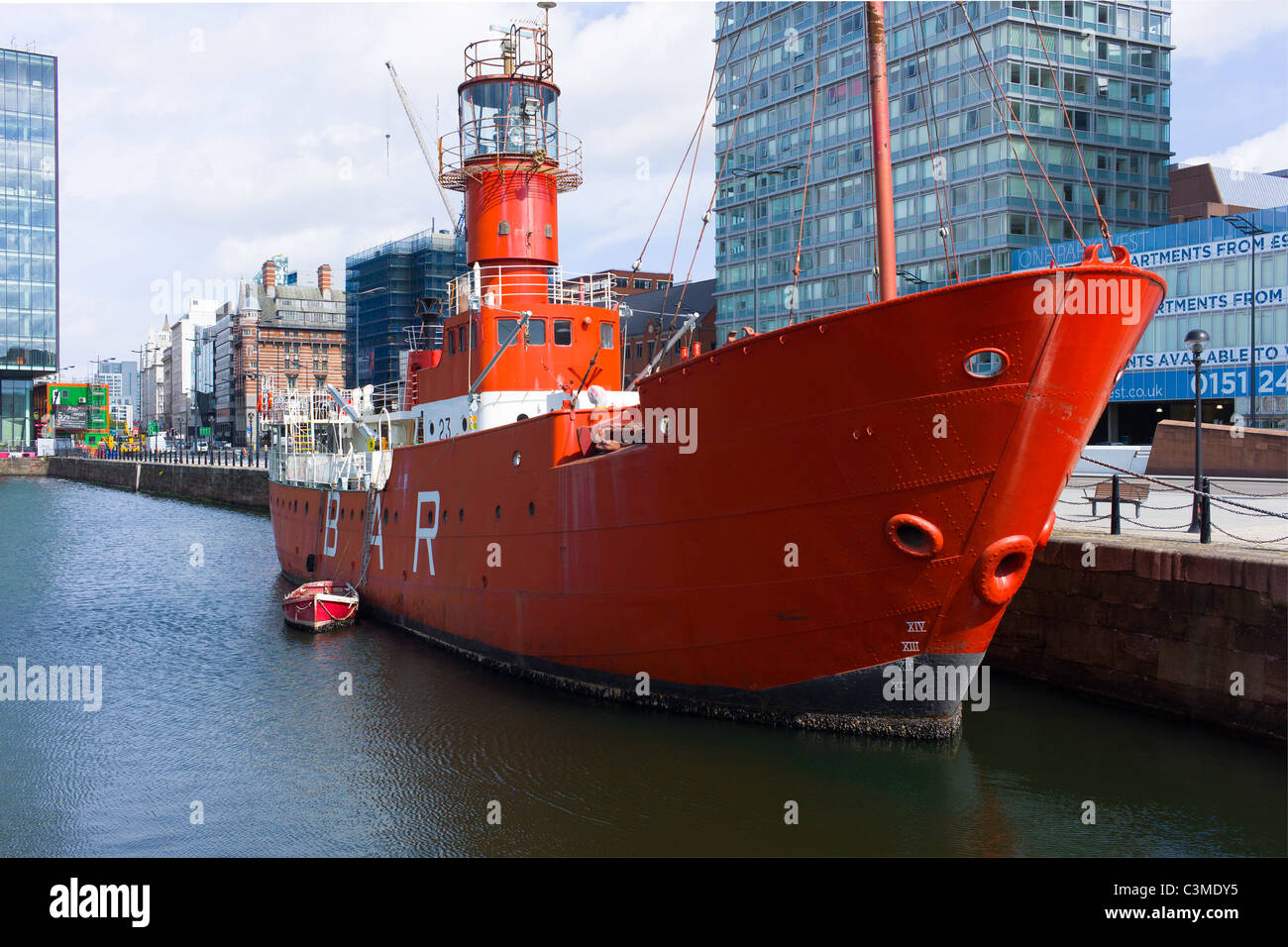 The red lightship Planet moored at Liverpool Albert Dock Stock Photo ...