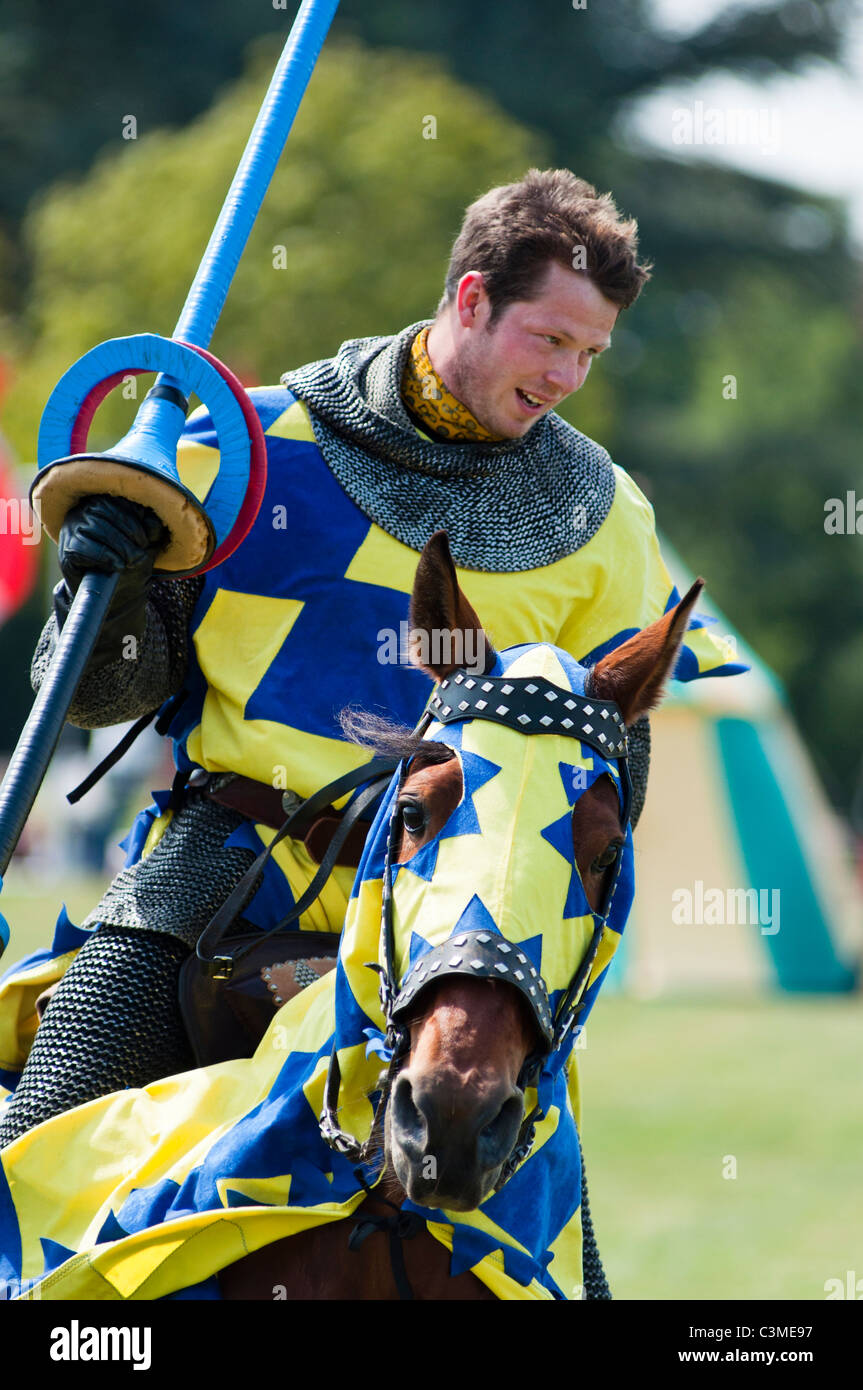 A Knight jousting at Blenheim palace, Oxfordshire, England Stock Photo ...