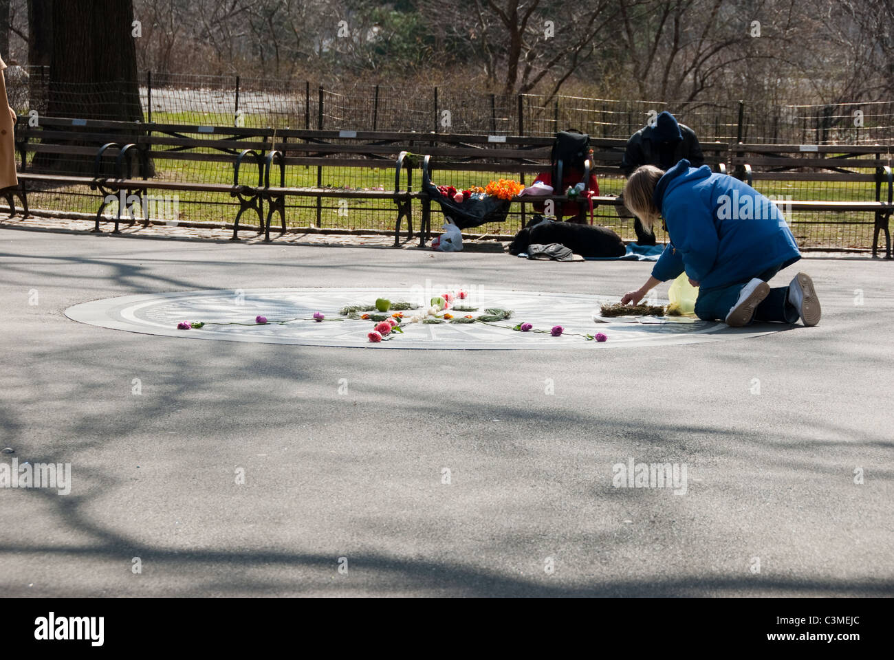 John Lennon Imagine memorial Strawberry Fields Central Park New York ...
