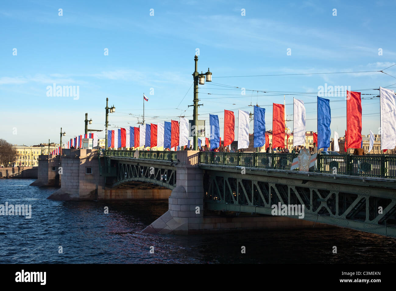 Palace Bridge is a foot bascule bridge spanning the Neva River in Saint ...