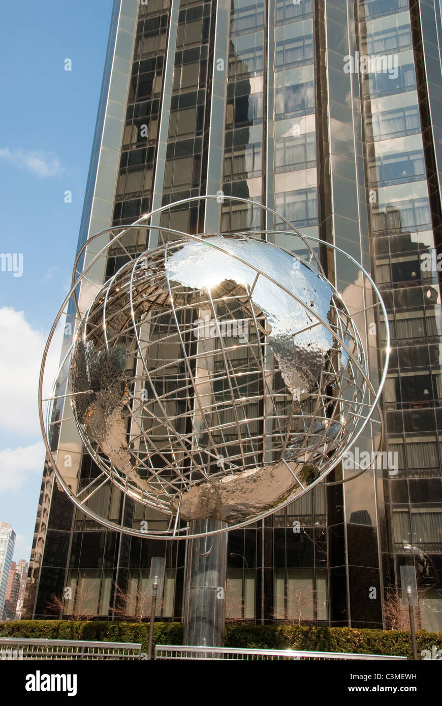 Trump Tower showing world globe Stock Photo - Alamy
