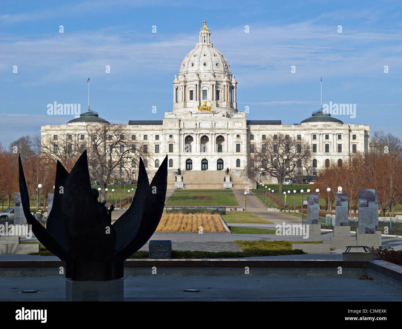 view of the Minnesota state capitol building and mall from the north ...