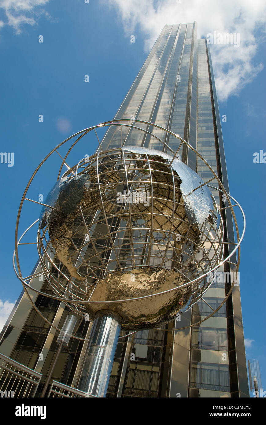 Trump Tower showing world globe Stock Photo - Alamy