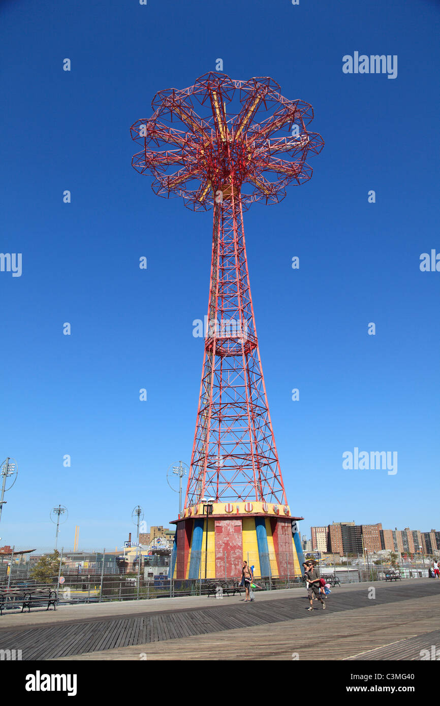 Old Parachute Jump ride, Coney Island, Brooklyn, New York City, USA ...