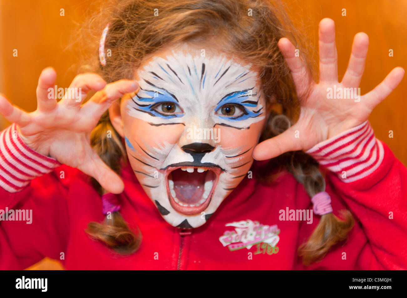 Germany, Ueberlingen, Girl with face paint, close up Stock Photo - Alamy