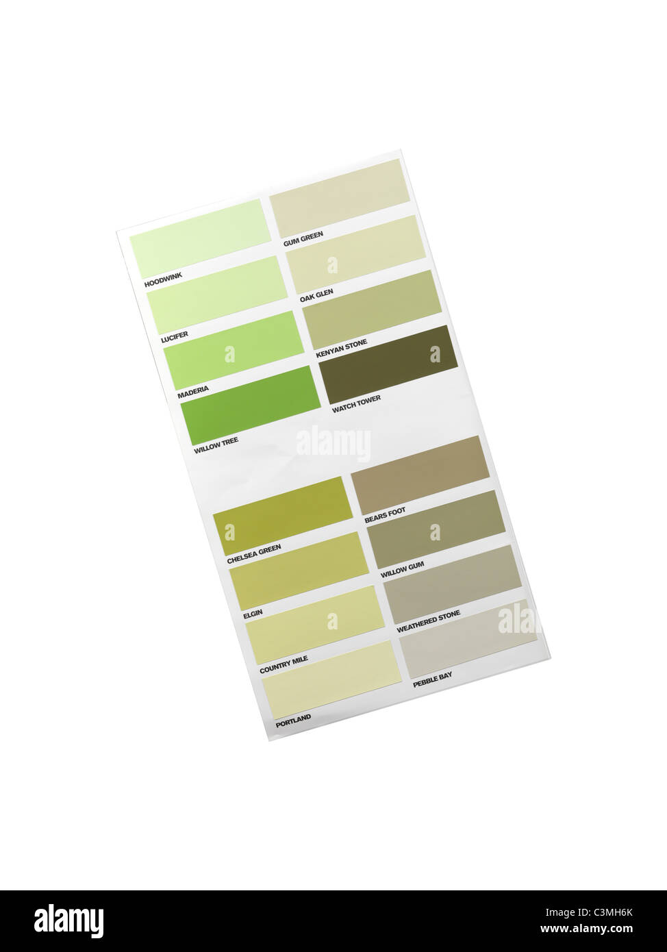 A color paint chart showing modern colors Stock Photo - Alamy