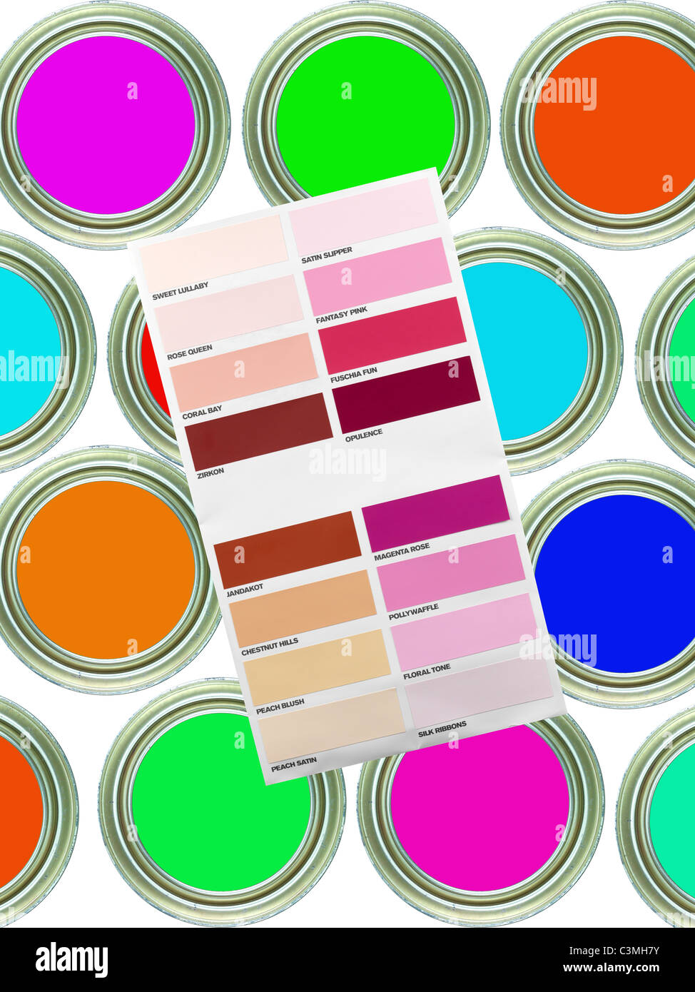 A color paint chart showing modern colors Stock Photo - Alamy