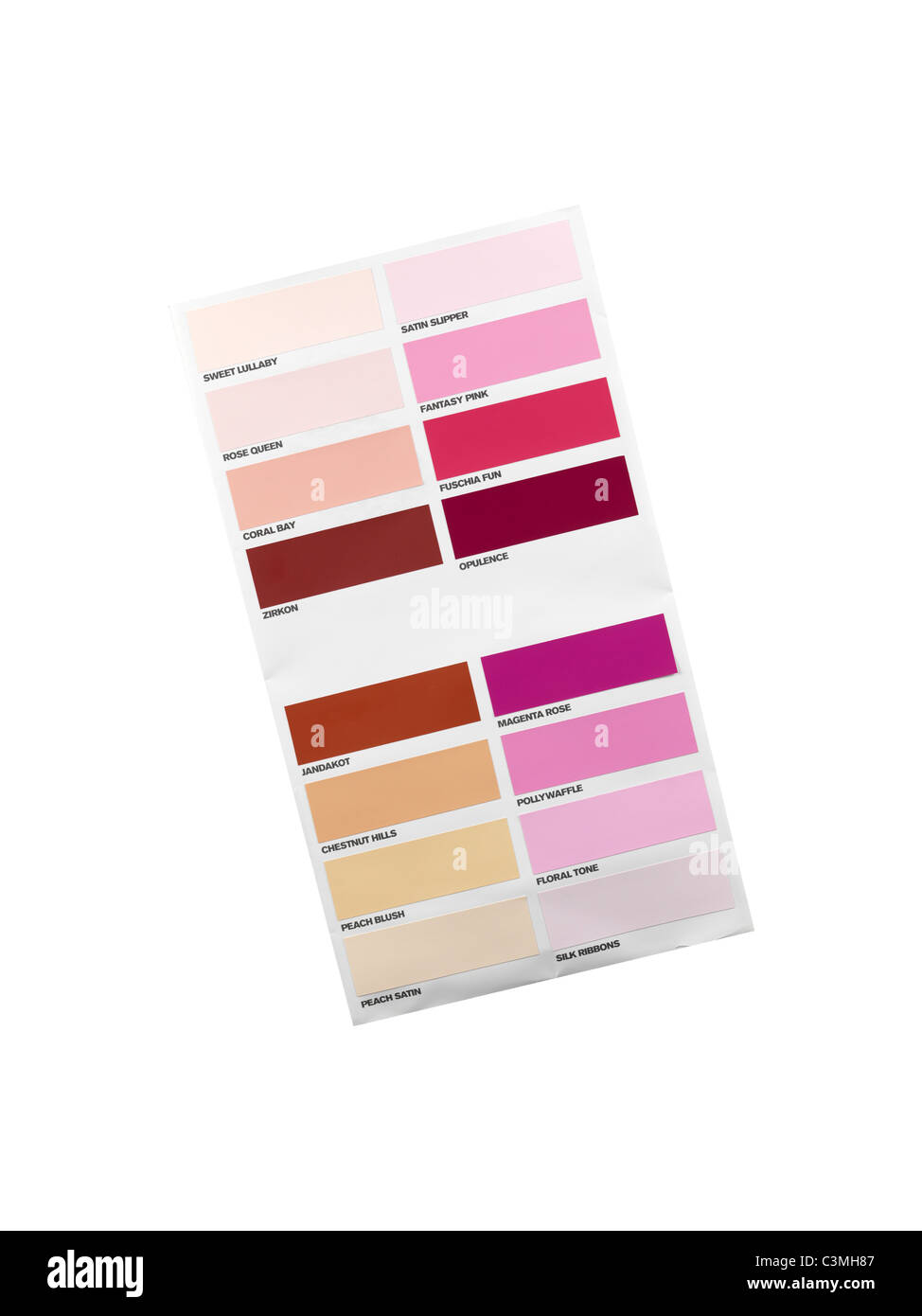 A color paint chart showing modern colors Stock Photo - Alamy