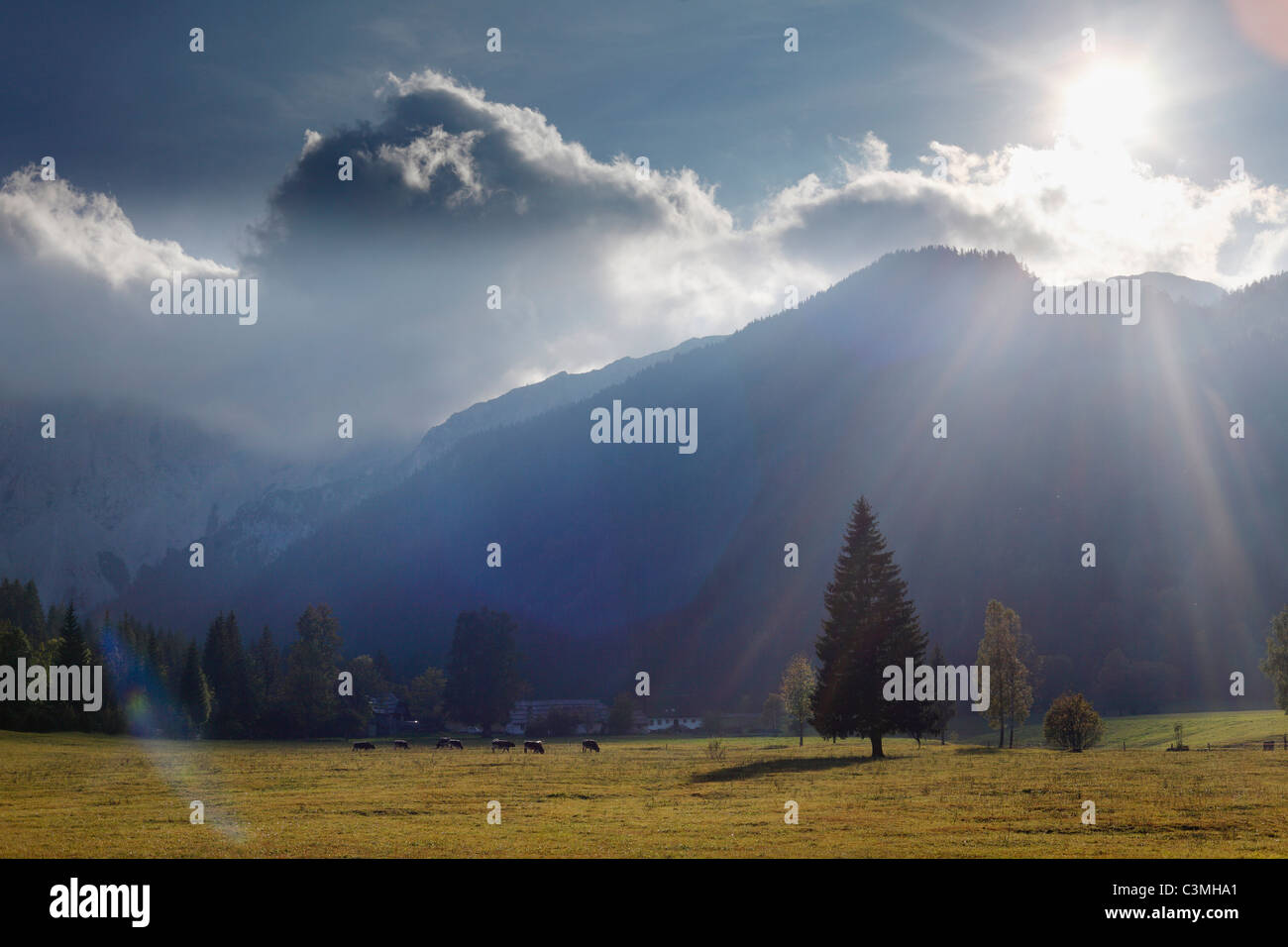 Austria, Carinthia, View of Karawanken mountain Stock Photo - Alamy