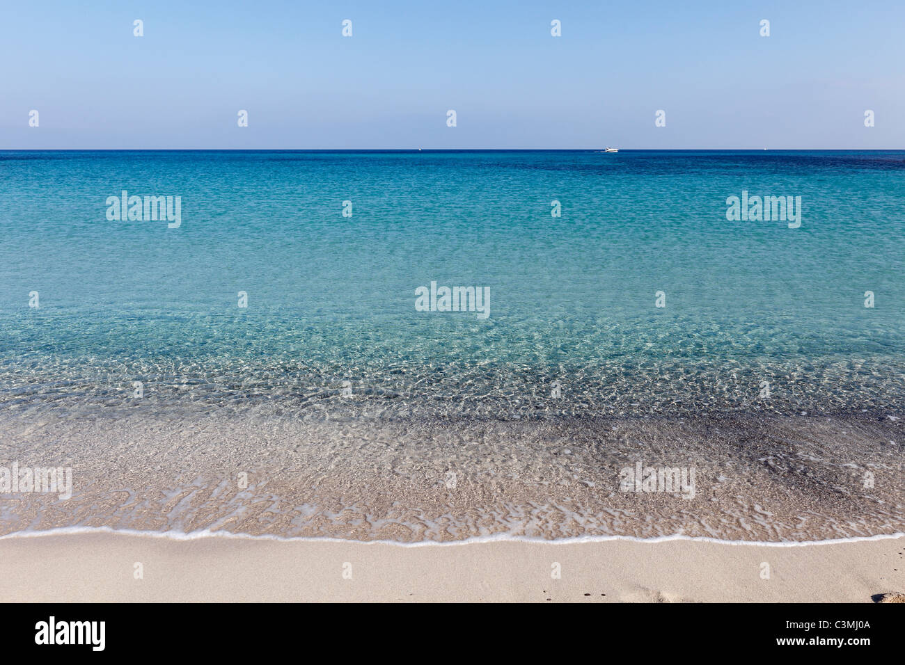 Spain, Balearic Islands, Majorca, Cala Torta, near Arta, View of beach ...