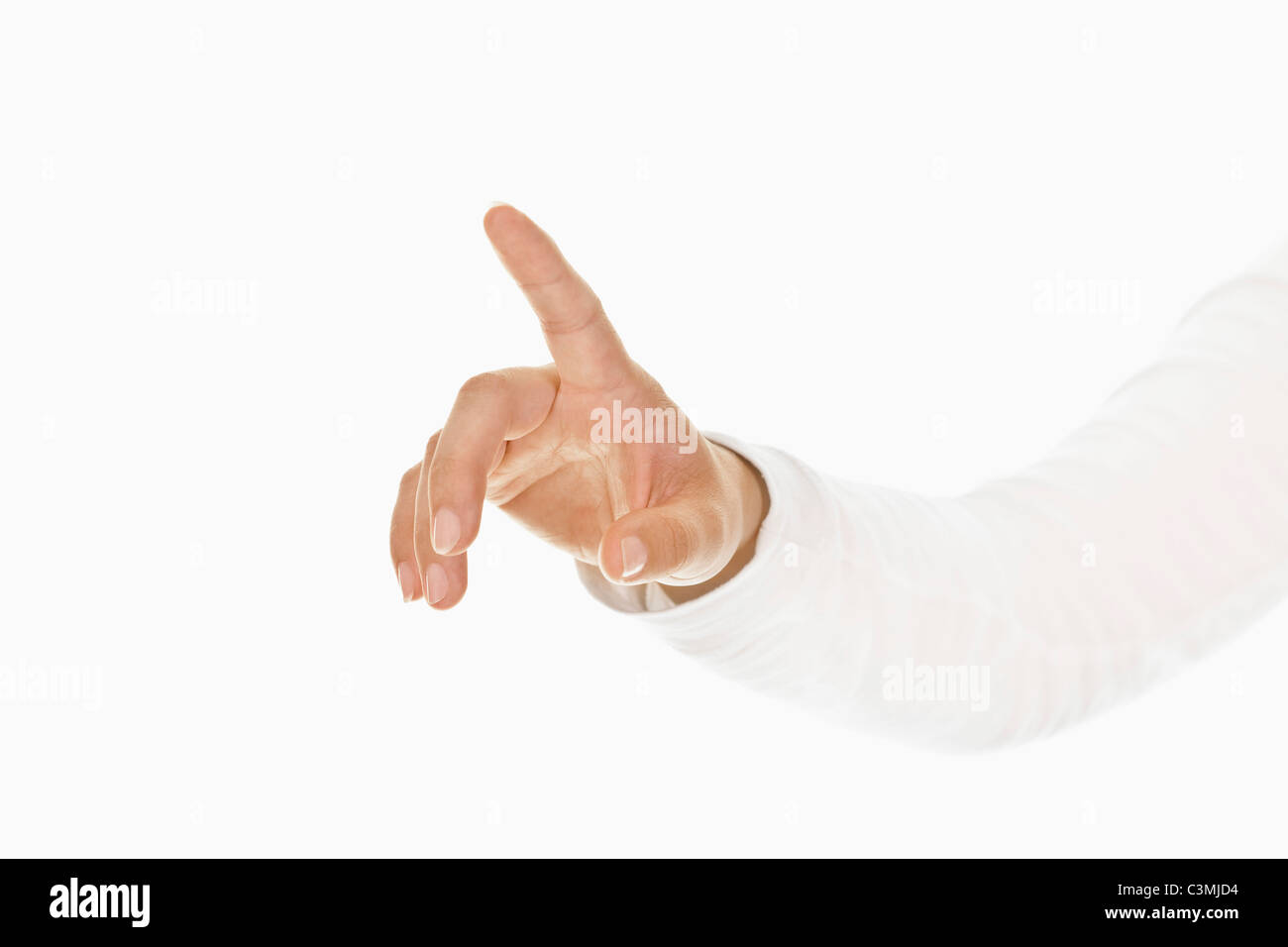 Human hand pointing against white background Stock Photo - Alamy
