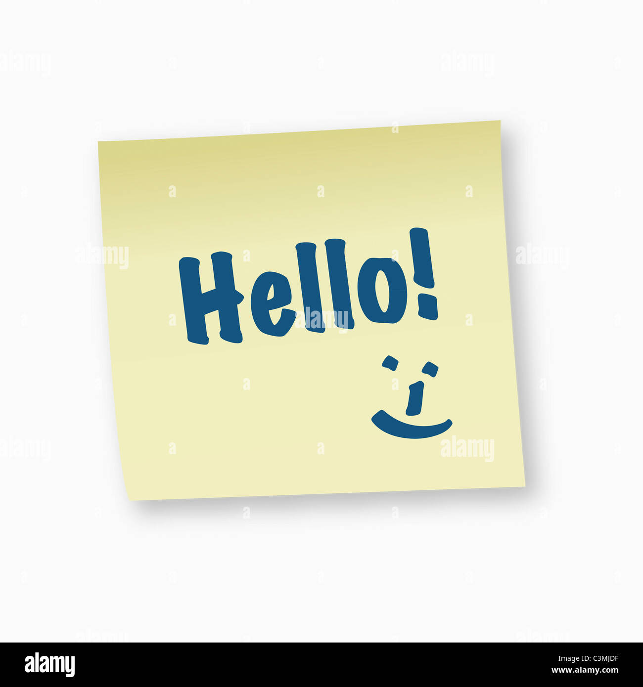 Smiley face sign on adhesive note Cut Out Stock Images & Pictures - Alamy