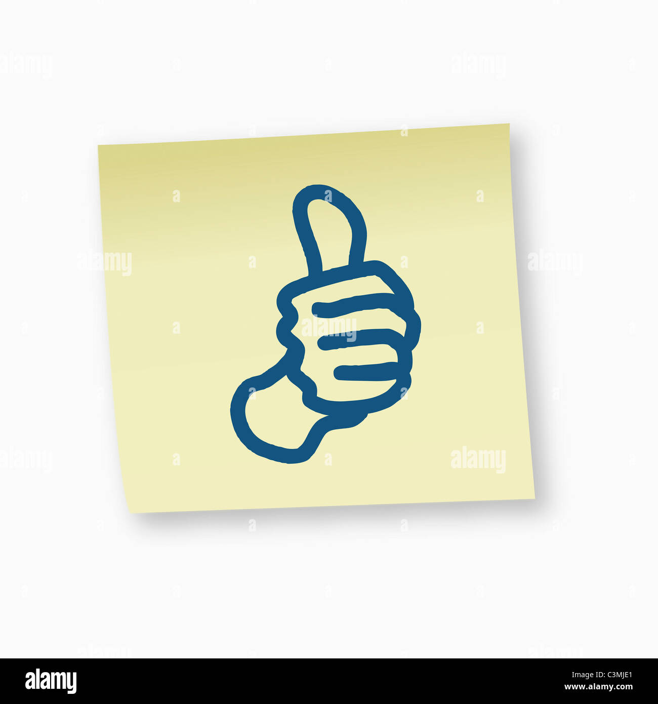 Thumbs up sign on adhesive note hi-res stock photography and images - Alamy