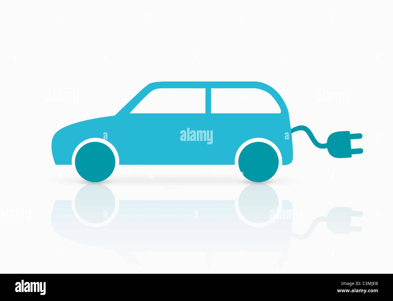 Car with power cable Cut Out Stock Images & Pictures - Alamy