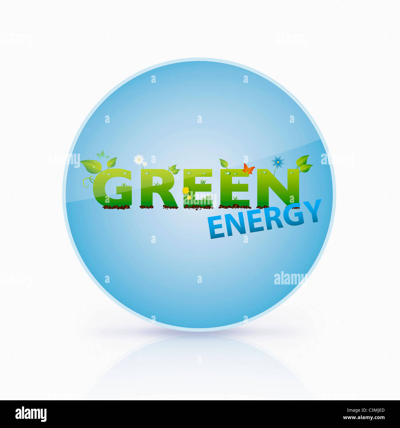 Green energy written on white background Stock Photo - Alamy