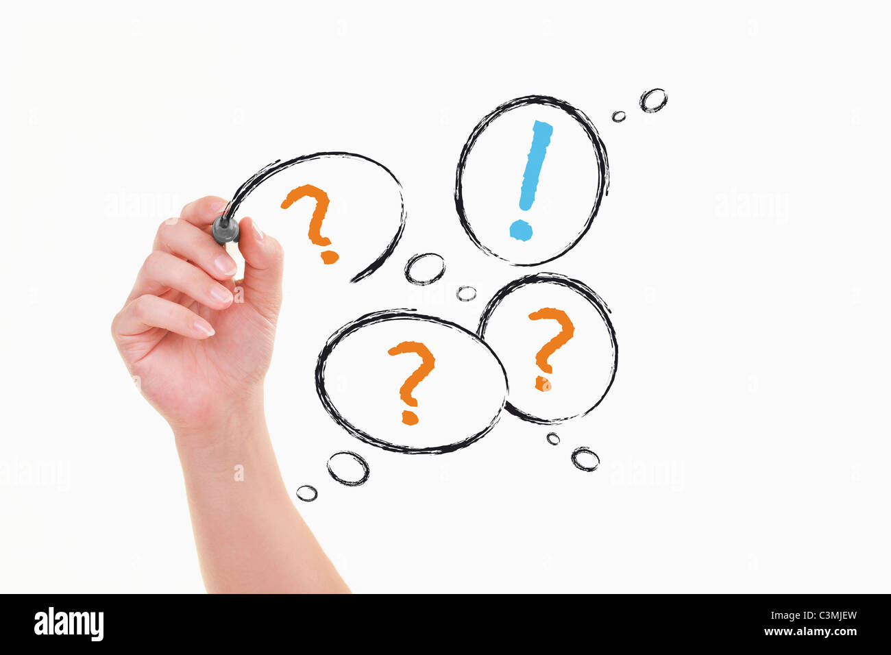 Human hand drawing with felt marker Stock Photo - Alamy