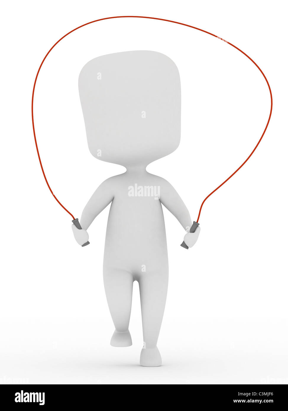 3D Illustration of a Man Using a Jump Rope Stock Photo - Alamy