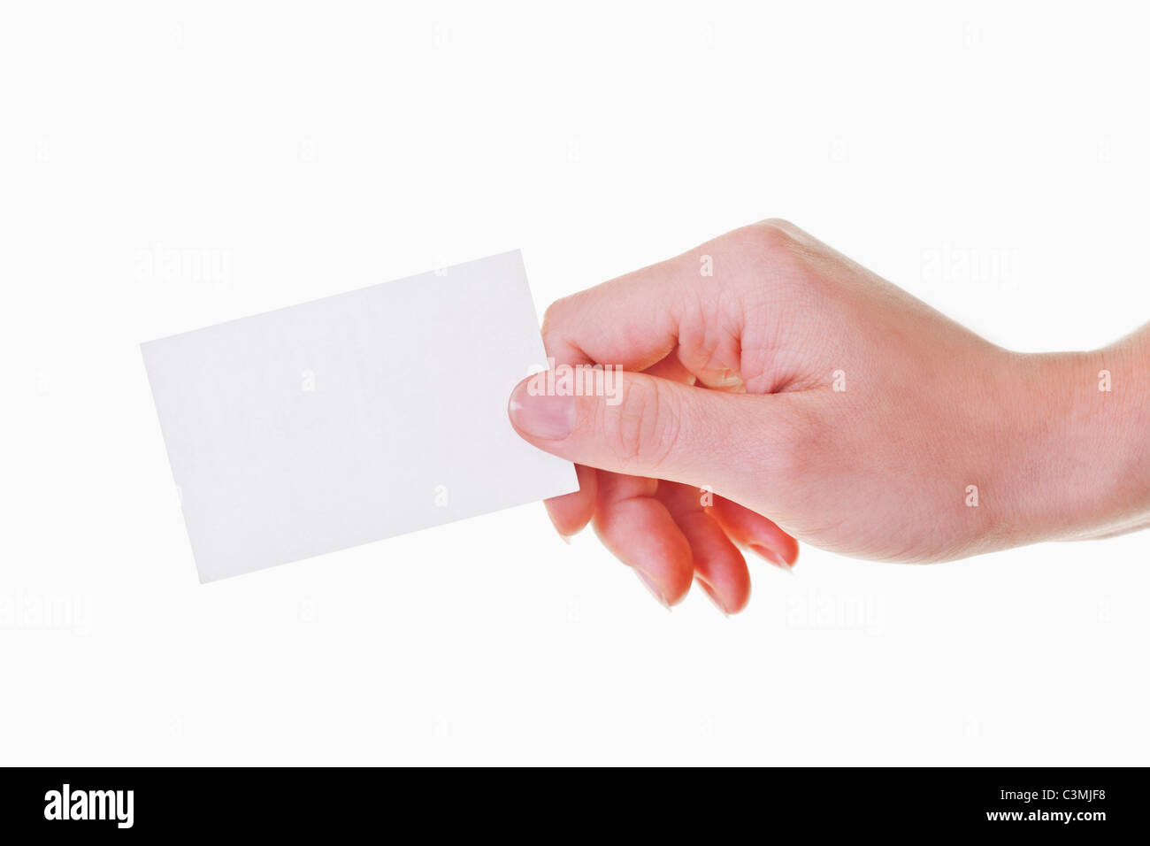 Human hand holding business card, close-up Stock Photo - Alamy