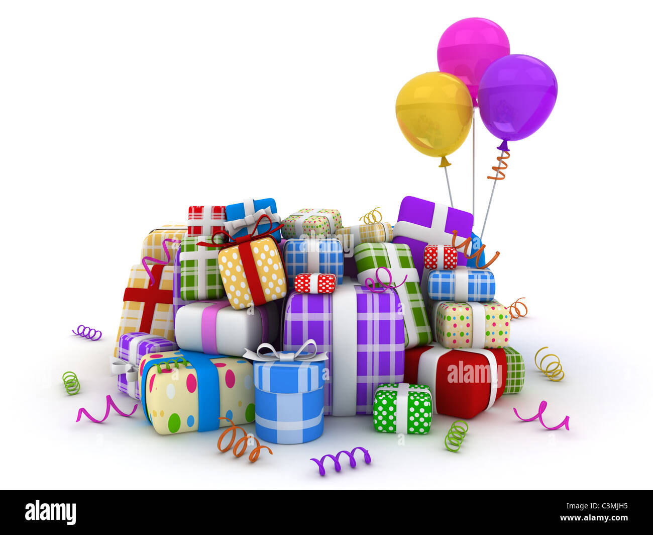 3D Illustration of Gifts in Different Packages Stock Photo - Alamy