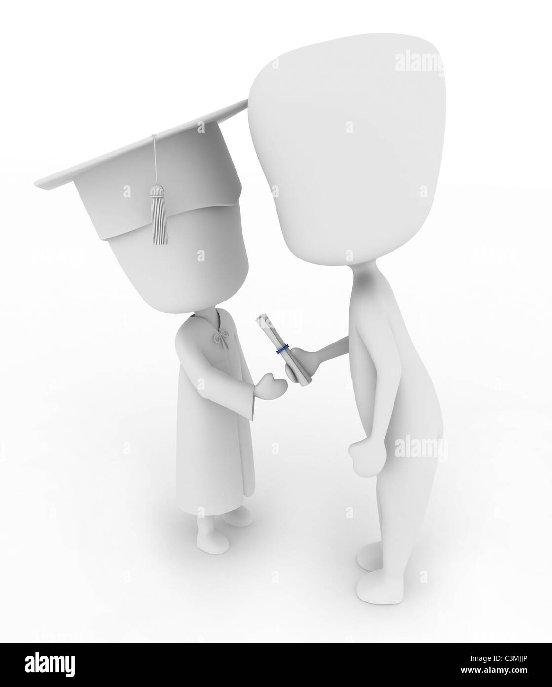3D Illustration of a Kid Accepting His Diploma Stock Photo - Alamy