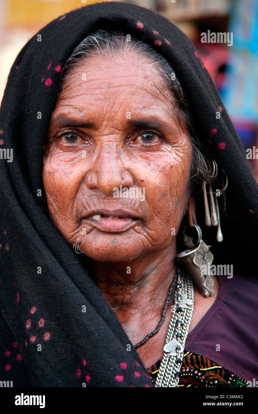 An old Rabbari lady from Gujarat,india Stock Photo - Alamy