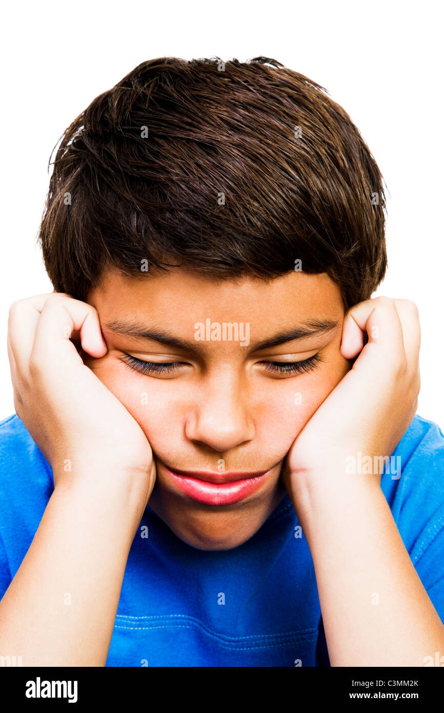 Tween boy thinking hi-res stock photography and images - Alamy