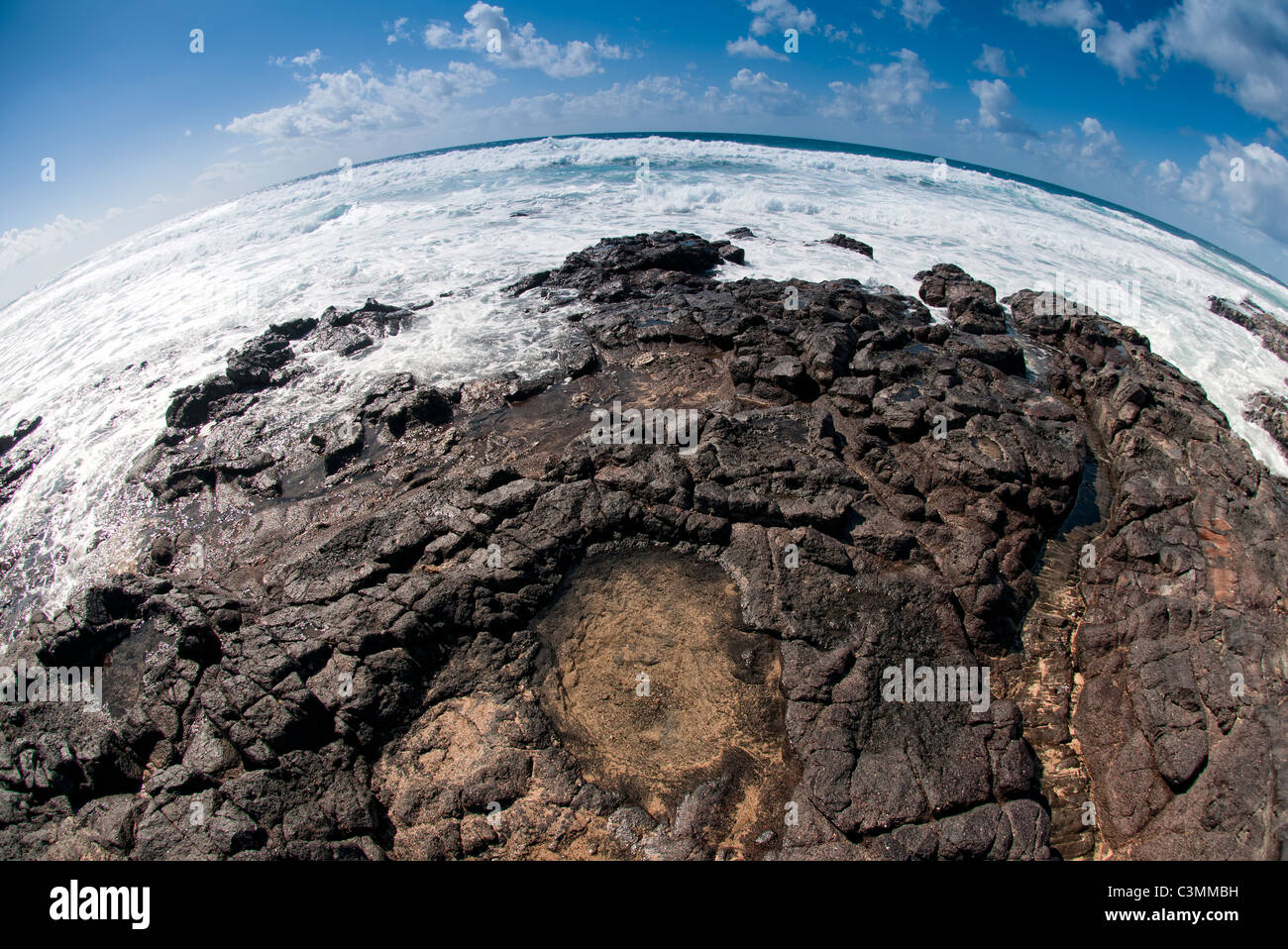 sea water crashing over rocks Fuerteventura Canary Islands Stock Photo ...