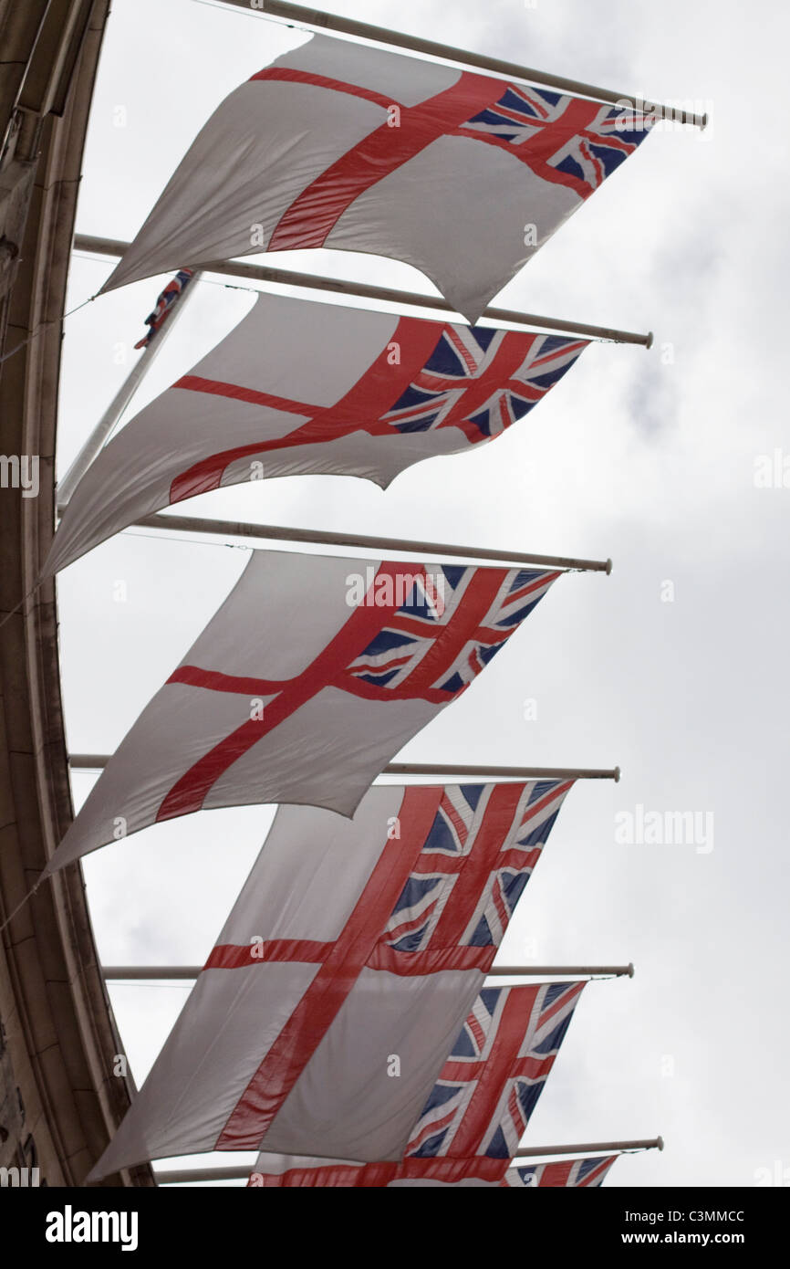 The saint georges flag with the union jack flying hi-res stock photography and images - Alamy