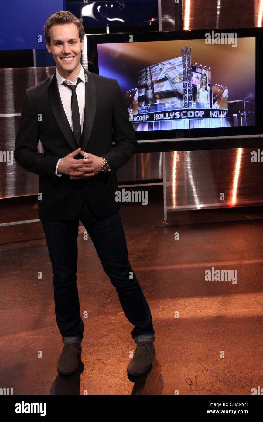 Mathew Hoffman on the studio set of the new entertainment news ...