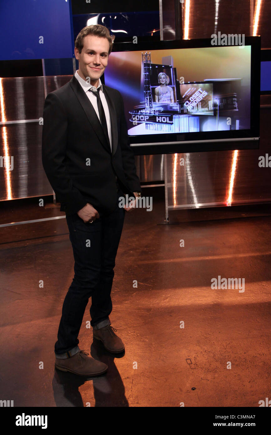 Mathew Hoffman on the studio set of the new entertainment news ...