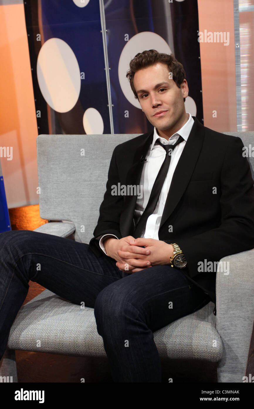 Mathew Hoffman on the studio set of the new entertainment news ...