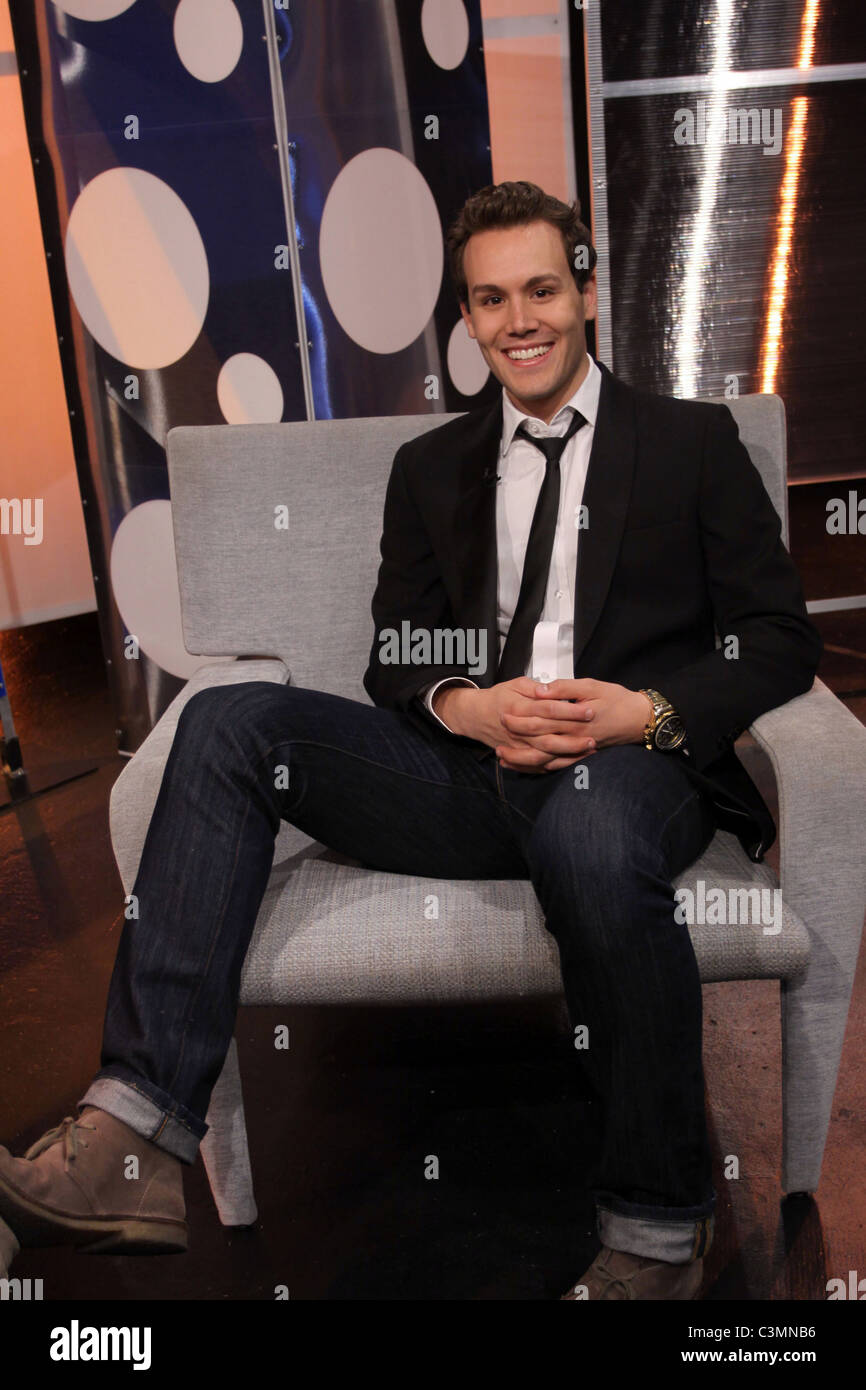Mathew Hoffman on the studio set of the new entertainment news ...