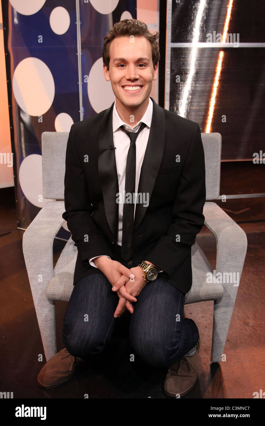 Mathew Hoffman on the studio set of the new entertainment news ...
