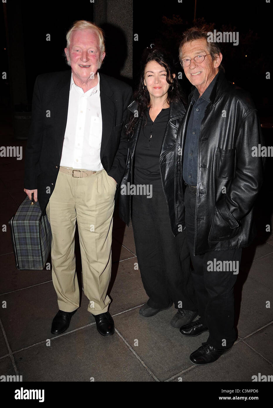 Michael Hurt, Ann Rees Meyers and John Hurt arriving at the RTE Studios ...