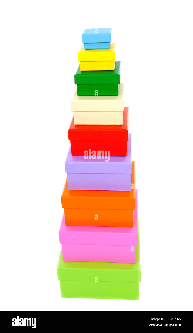 Stacked boxes Cut Out Stock Images & Pictures - Alamy