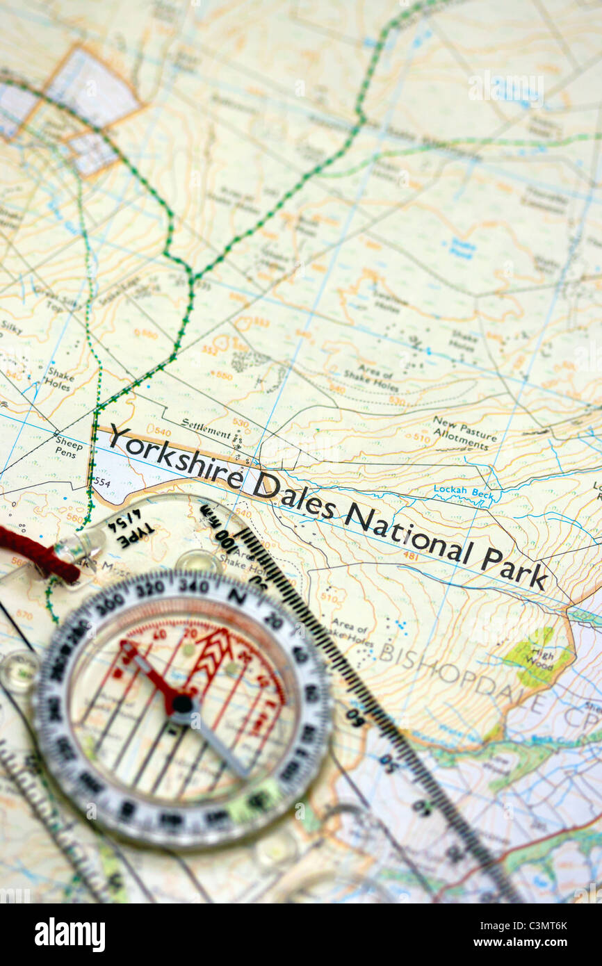 Map of the yorkshire dales hi-res stock photography and images - Alamy