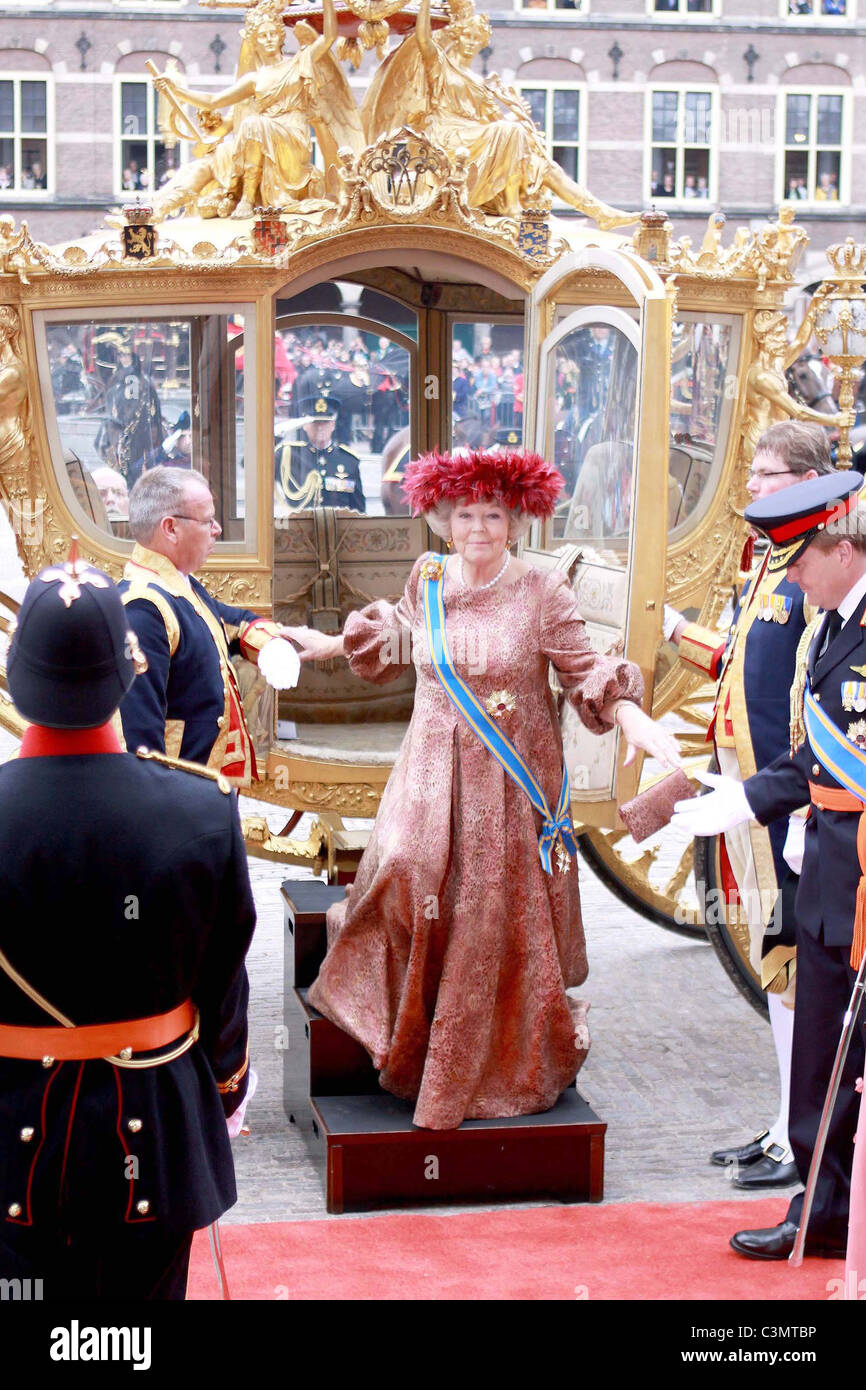 Dutch Queen Beatrix at the Hall of Knights to attend the opening of ...