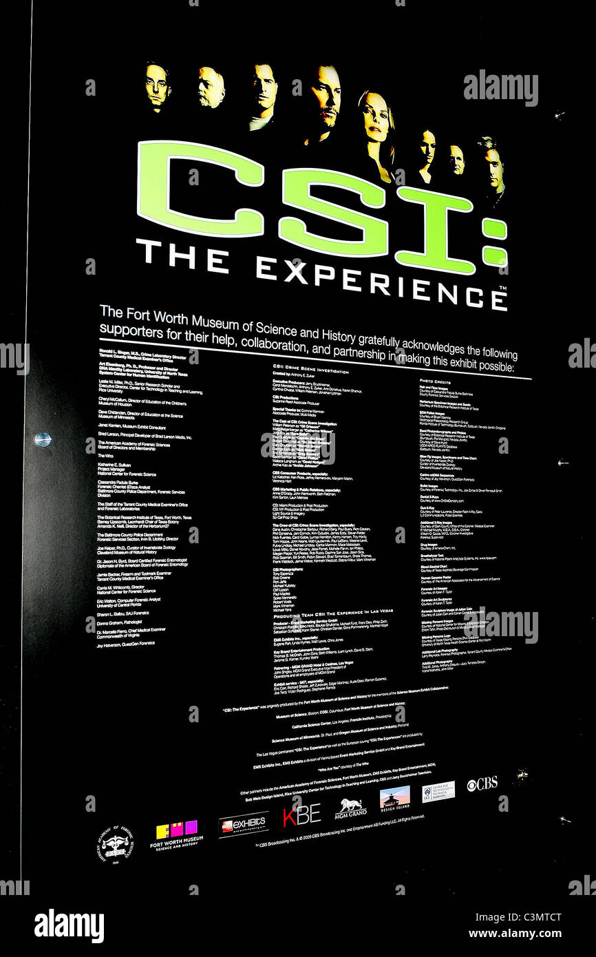 Atmosphere 'CSI: The Experience' grand opening held at MGM Grand Hotel ...